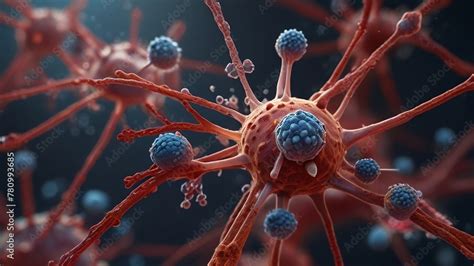 Tumor Microenvironment Concept With Cancer Cells T Cells Nanoparticles Cancer Associated