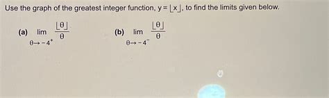 Solved Use The Graph Of The Greatest Integer Function