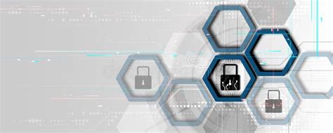 Hexagonal Geometric Technology Background Cyber Security Picture And Future Network Protection