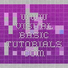 Best Visual Basic Tutorials And Examples Ideas Visual Basic Tutorial