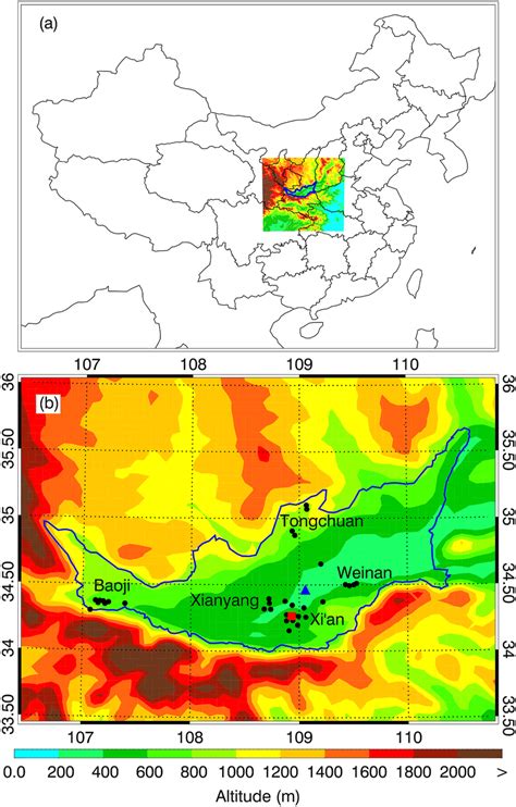 A Map Showing The Location Of The Simulation Domain And B Wrf‐chem Download Scientific