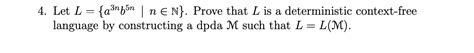 solved let l {a3nb5n∣n∈n} prove that l is a deterministic