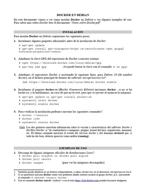 Docker En Debian Pdf Linux Desarrollo De Software