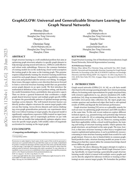 Graphglow Universal And Generalizable Structure Learning For Graph Neural Networks Deepai