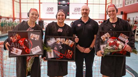 Womens Water Polo Dominates On Senior Day Saint Francis University