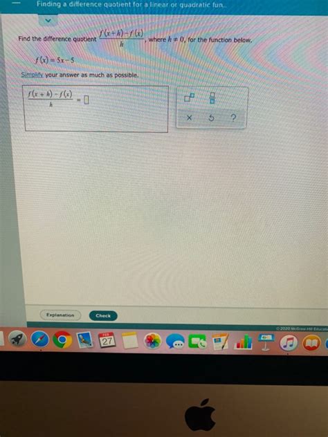 solved finding a difference quotient for a linear or