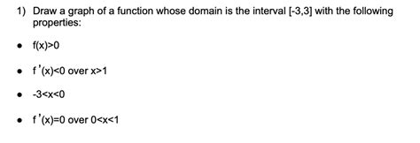 1 Draw A Graph Of A Function Whose Domain Is The Interval 33 With