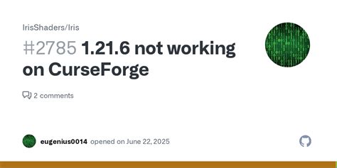 1216 Not Working On Curseforge · Issue 2785 · Irisshadersiris · Github