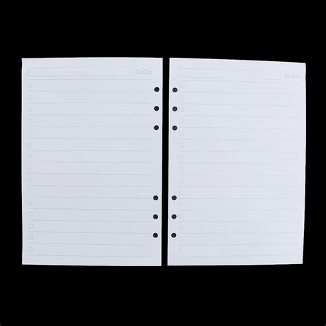45 Sheets 6 Hole Notebook Refills Paper For 6 Ring Refillable Lined Paper A5 A6 A7