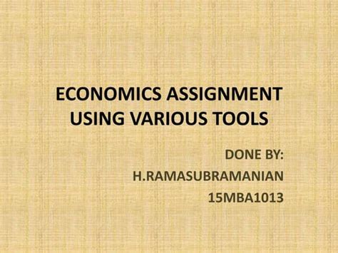 Economics Assignment Ppt