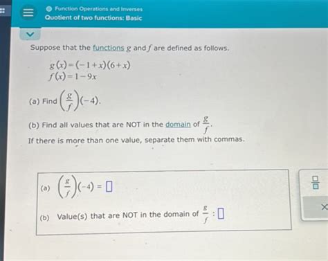 Function Operations And Inverses Ouotient Of StudyX