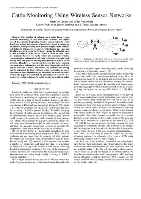 Cattle Monitoring Using Wireless Sensor Networks
