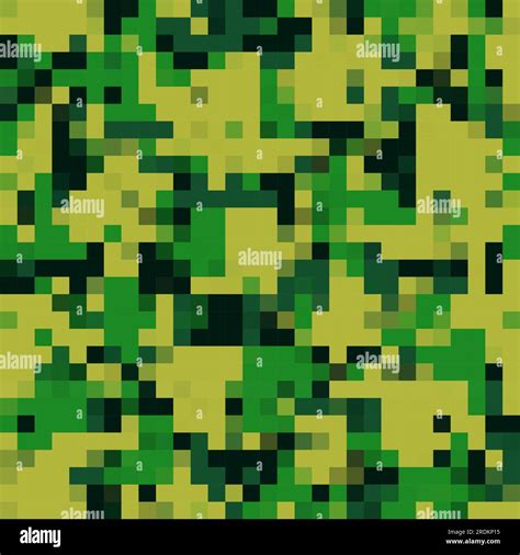 Pixel Art Military Pattern Seamless 8 Bit Army Background Pixelated Protective Khaki Soldier