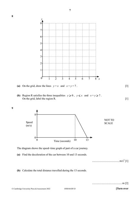 Cambridge Igcse 0580 Mathematics Specimen Paper 4 For Examination From 2025 Pdf