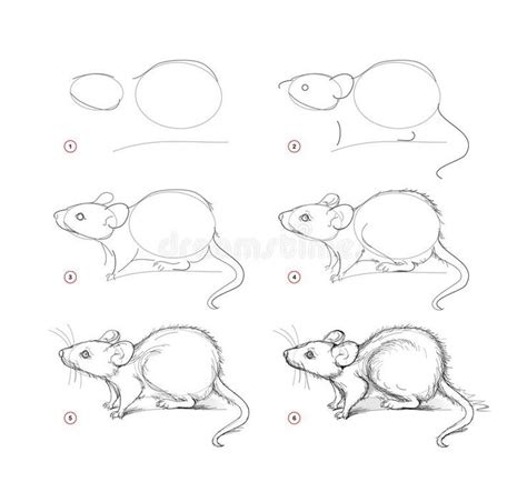 page shows how to learn to draw sketch of cute mouse creation step by