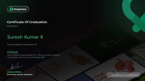 Completed Github Course At Prepinsta Suresh Kumark Posted On The