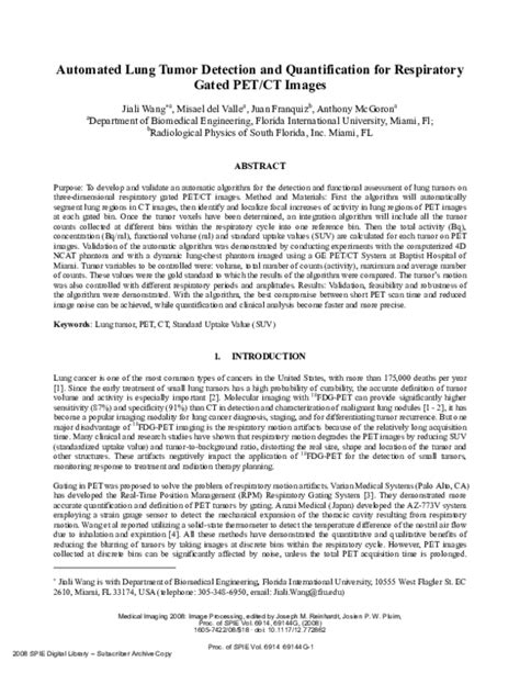 pdf automated lung tumor detection and quantification for respiratory