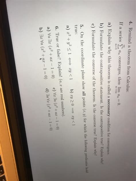 Solved Remind a theorem from Calculus If a series Σ an Chegg