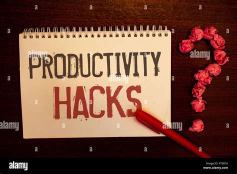 Handwriting Text Productivity Hacks Concept Meaning Hacking Solution