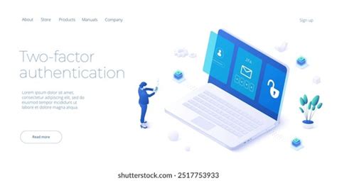 2 Factor Authentication Isometric Vector Illustration Stock Vector Royalty Free 2517753941