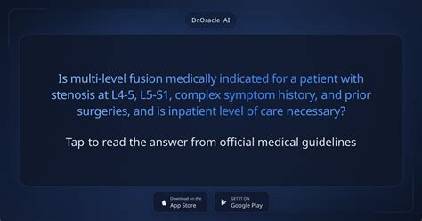 Is Multi Level Fusion Medically Indicated For A Patient With Stenosis