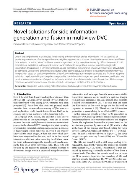 pdf novel solutions for side information generation and fusion in