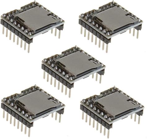 Anmbest 5pcs Yx5200 Dfplayer Mini Mp3 Player Module Mp3 Voice Decode Board Supporting Tf Card U
