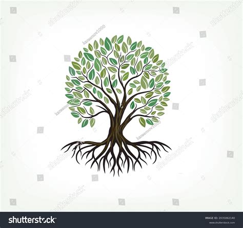 Tree Roots Vector Illustration Isolated Tree Stock Vector Royalty Free Shutterstock