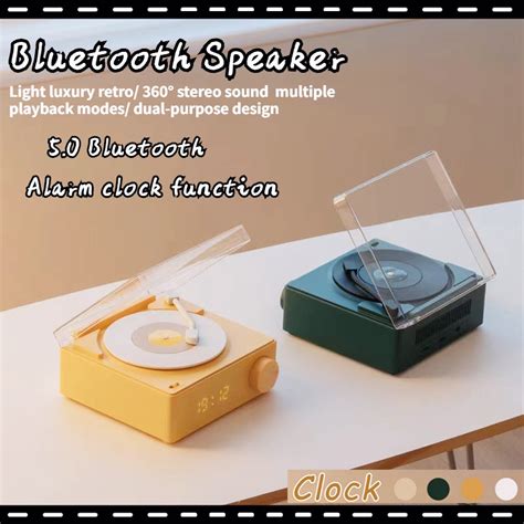 Wireless Clock Speaker Multimode Music Player Vintage Clock Portable