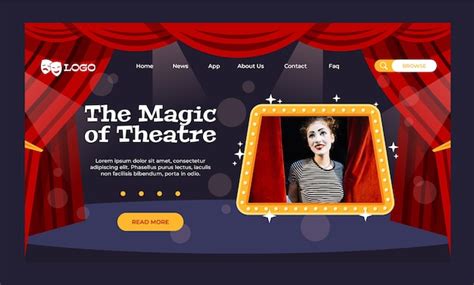 평면 디자인 극장 쇼 Photocall 무료 벡터