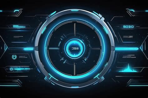 Premium Photo Abstract Futuristic Background Of Blue Glowing Technology Sci Fi Frame Hud Ui