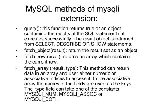 Ppt Working With Mysql Powerpoint Presentation Free Download Id