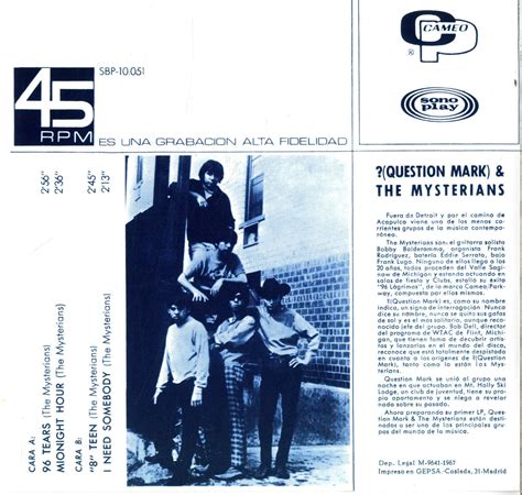 Question Mark And The Mysterians 96 Tears Midnight Hour Sbp 10 051
