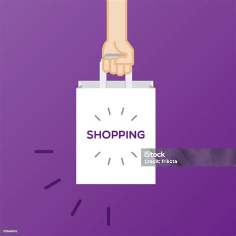 손으로 개최 쇼핑 가방입니다 벡터 일러스트 레이 션 평면 디자인 가방에 대한 스톡 벡터 아트 및 기타 이미지 가방 개념