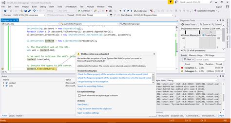 Systemnetwebexception Occurred In Microsoftsharepointclientdll
