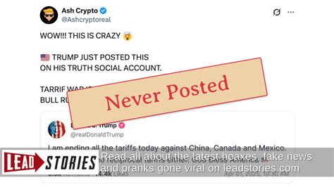 Fact Check Trump Did Not Post I Am Ending All The Tariffs Today