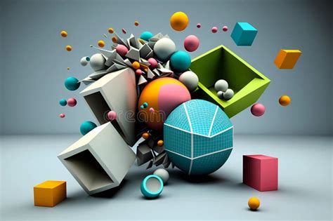 Abstract Presentation Of Graph Chart Pie In 3d Geometric To Represent Business Financial Success