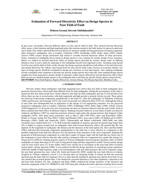 Pdf Estimation Of Forward Directivity Effect On Design Spectra In