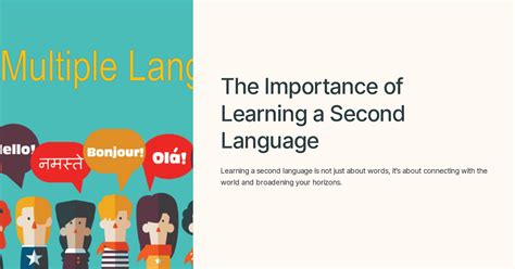 The Importance Of Learning A Second Language