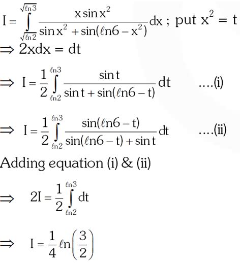 Definite Integration Jee Advanced Previous Year Questions With Solutions