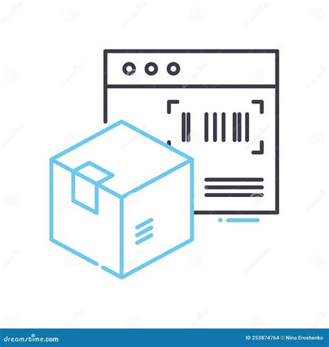Tracking Number Line Icon Outline Symbol Vector Illustration Concept Sign Stock Vector