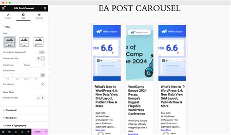 Post Carousel Essential Addons For Elementor