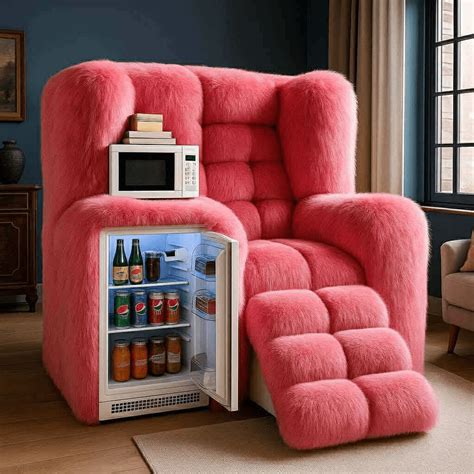 Fluffy Armchairs With Built In Mini Fridges And Microwaves