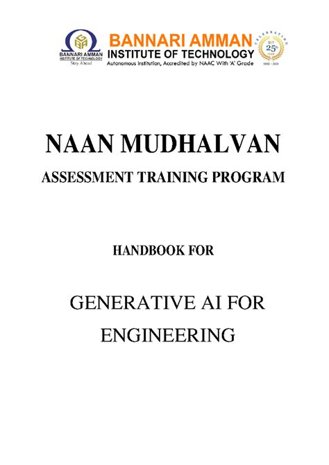 Naan Mudhalvan Generative AI Training Program Handbook Studocu
