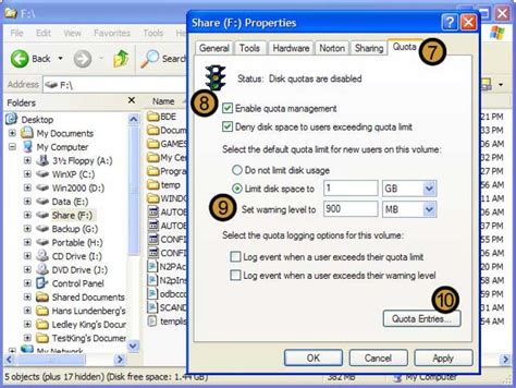 Mcse Configuring Disk Quotas