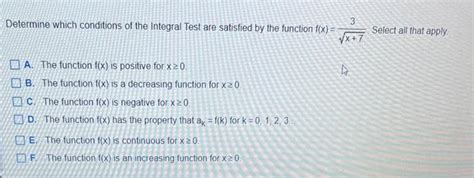 Solved Use The Integral Test To Determine Whether The Chegg Com