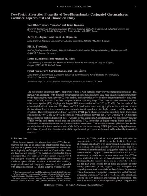 pdf two photon absorption properties of two dimensional π of 2 d