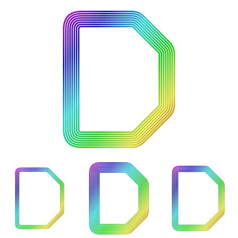 레인보우 라인 D 로고 디자인 세트 벡터 Ai Eps Uidownload