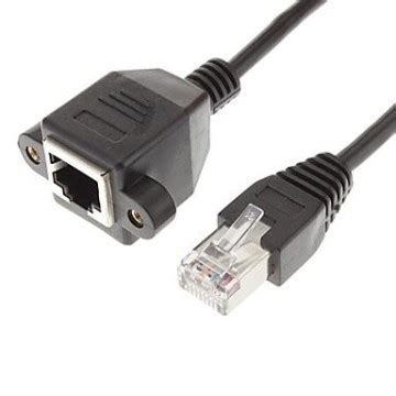 RJ Ethernet Extension Cable With Panel Mounts Black MODDIY
