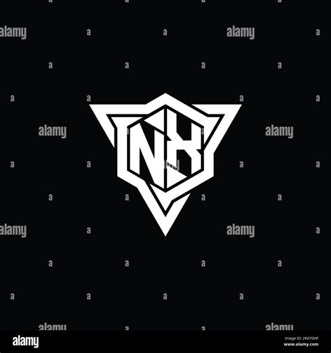 Nx Letter Logo Monogram Hexagon Shape With Triangle Outline Sharp Slice Style Design Template